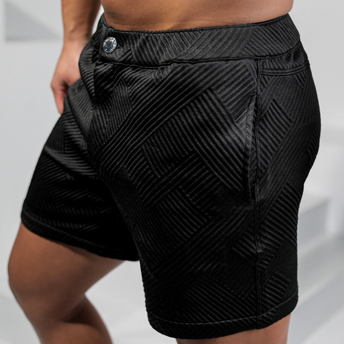 Henly Embossed Shorts 6" - Black – Vaquita The Label