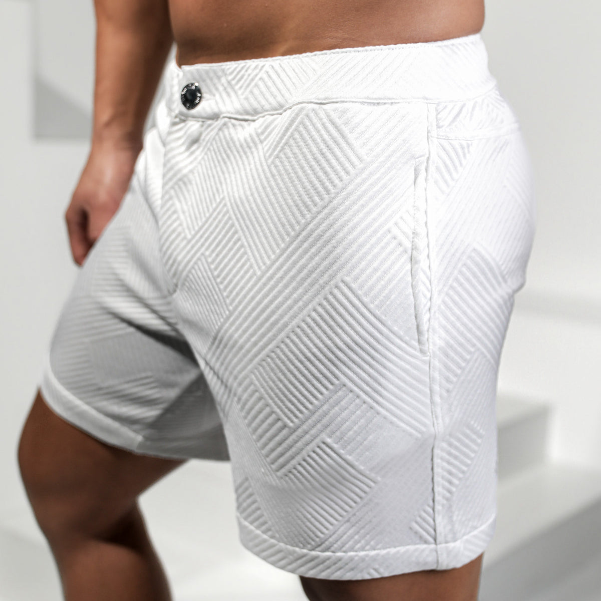 Henly Embossed Shorts 6"- White – Vaquita The Label